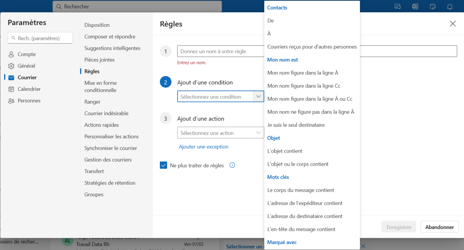 Comment gérer les règles dans Outlook ? - Assistante Direction